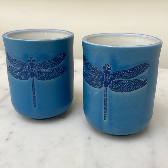 Dining | New Dragonfly Blue Tea Cups Made In Japan Set Of 2 | Poshmark